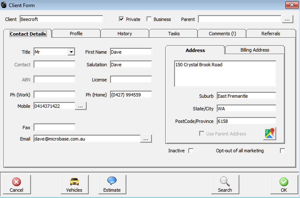 Clients, Vehicles & Services