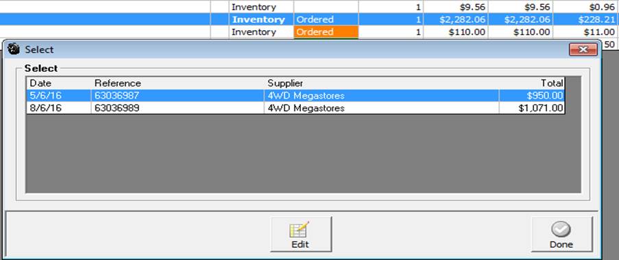 Sales, job cards, receipts & credits